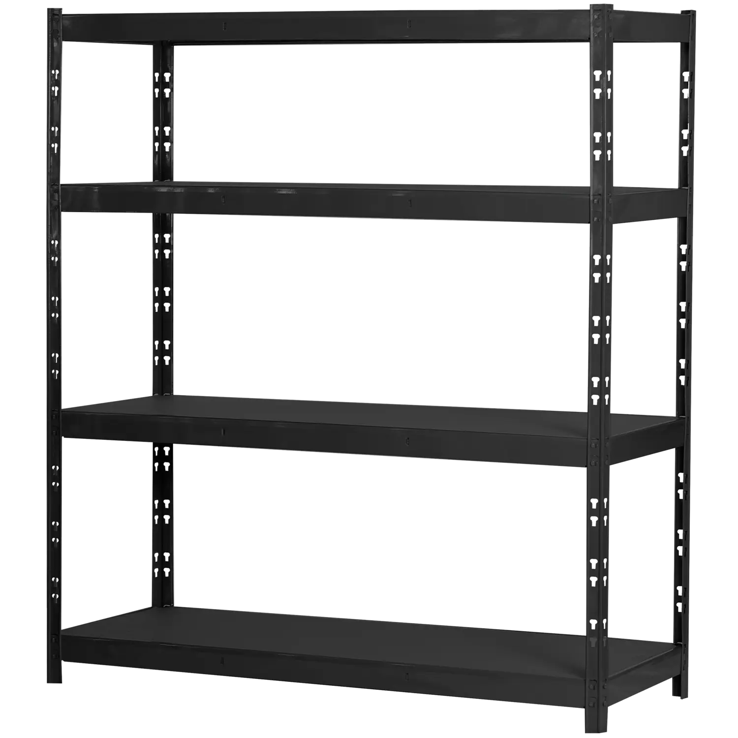 Stålreol mat sort H180 x B160 x D60 cm 4 MDF hylder