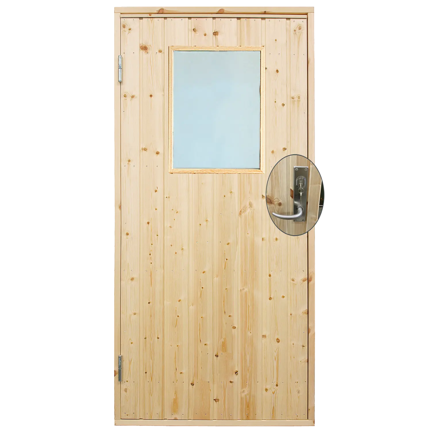 Plus udhusdør standard panel med vindue inkl. karm/montagesæt VU