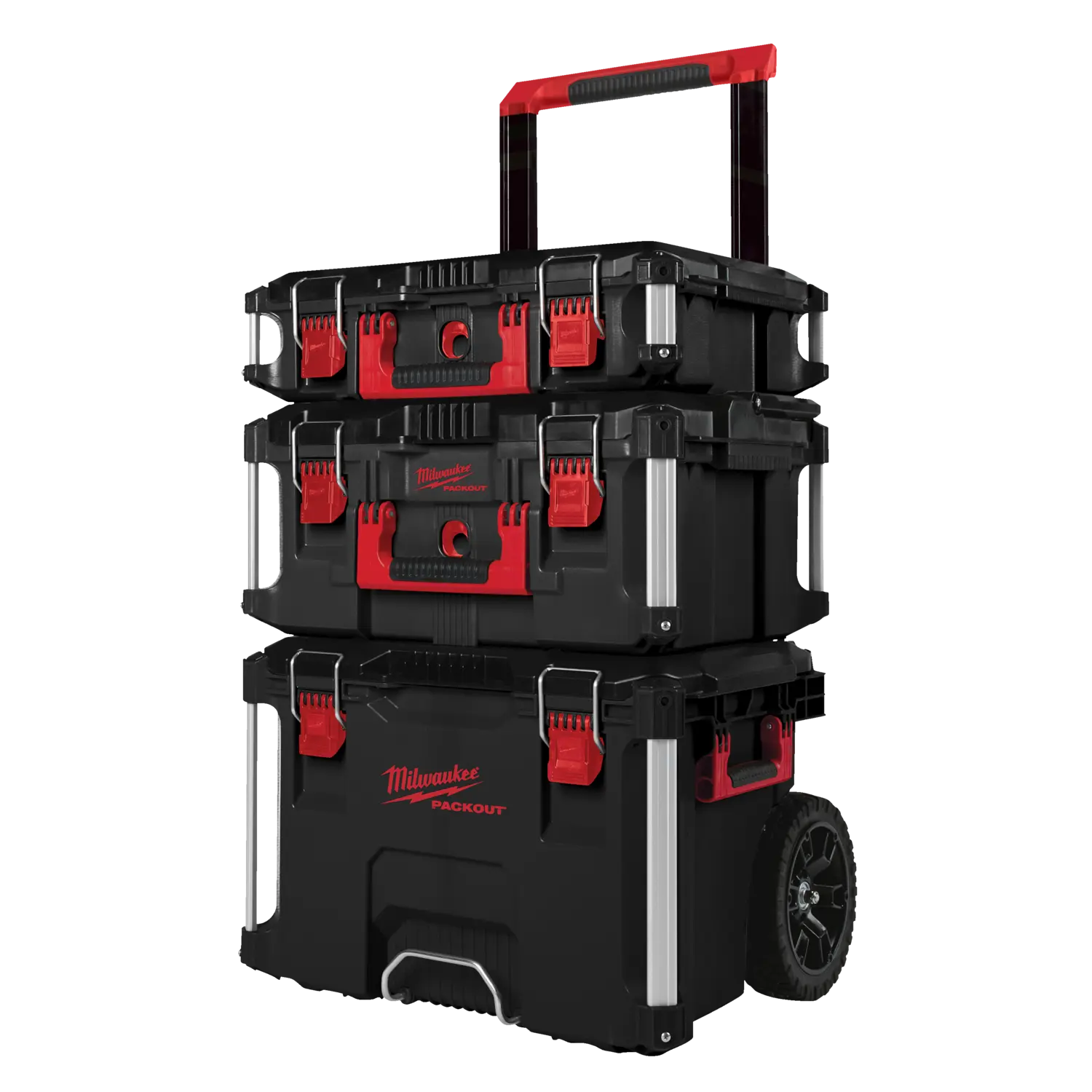 Milwaukee Packout 3-delt sæt med trolley og to modulsystem bokse