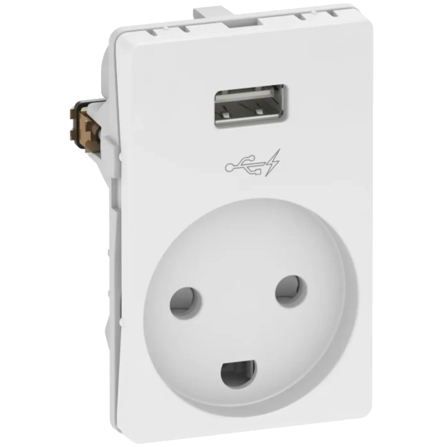 LK Fuga stikkontakt m/USB-lader hvid