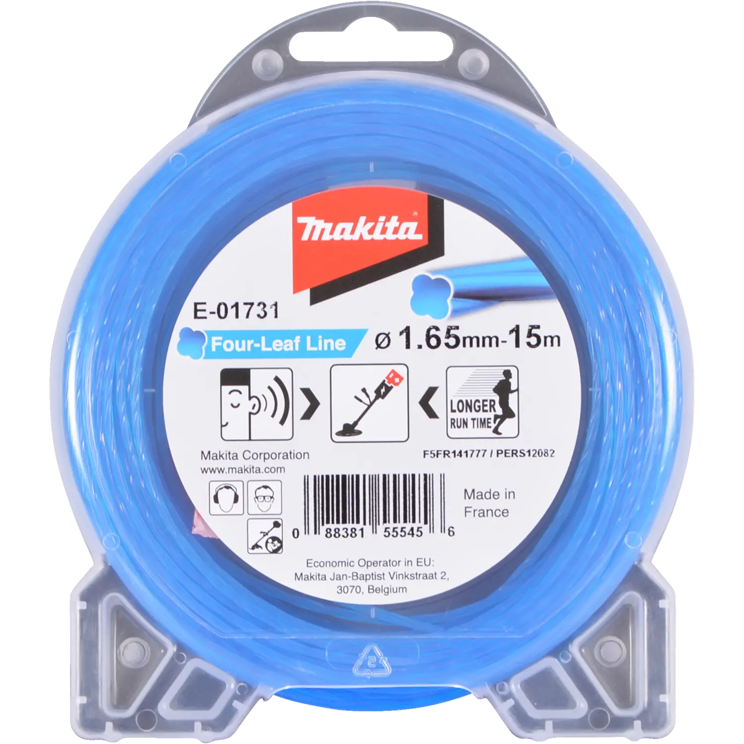 Makita E-01731 four-leaf nylontråd 1,65-15 m blå