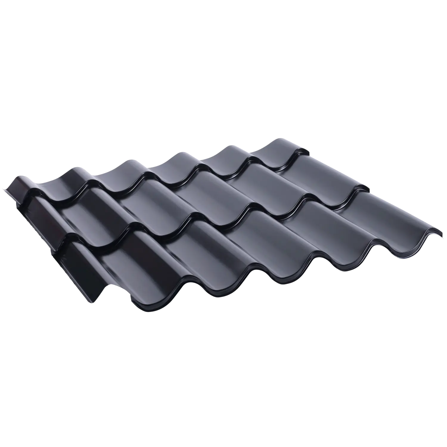 Lindab Topline 40 tagplade m/facon 0,5 mm sort