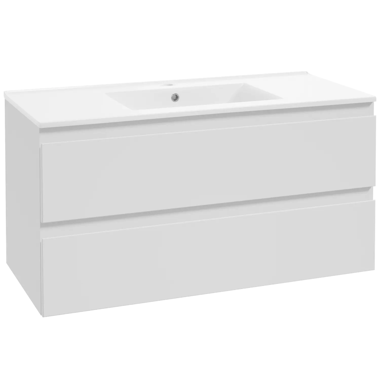 Mikelo vaskeskab mat hvid med mat hvid vask