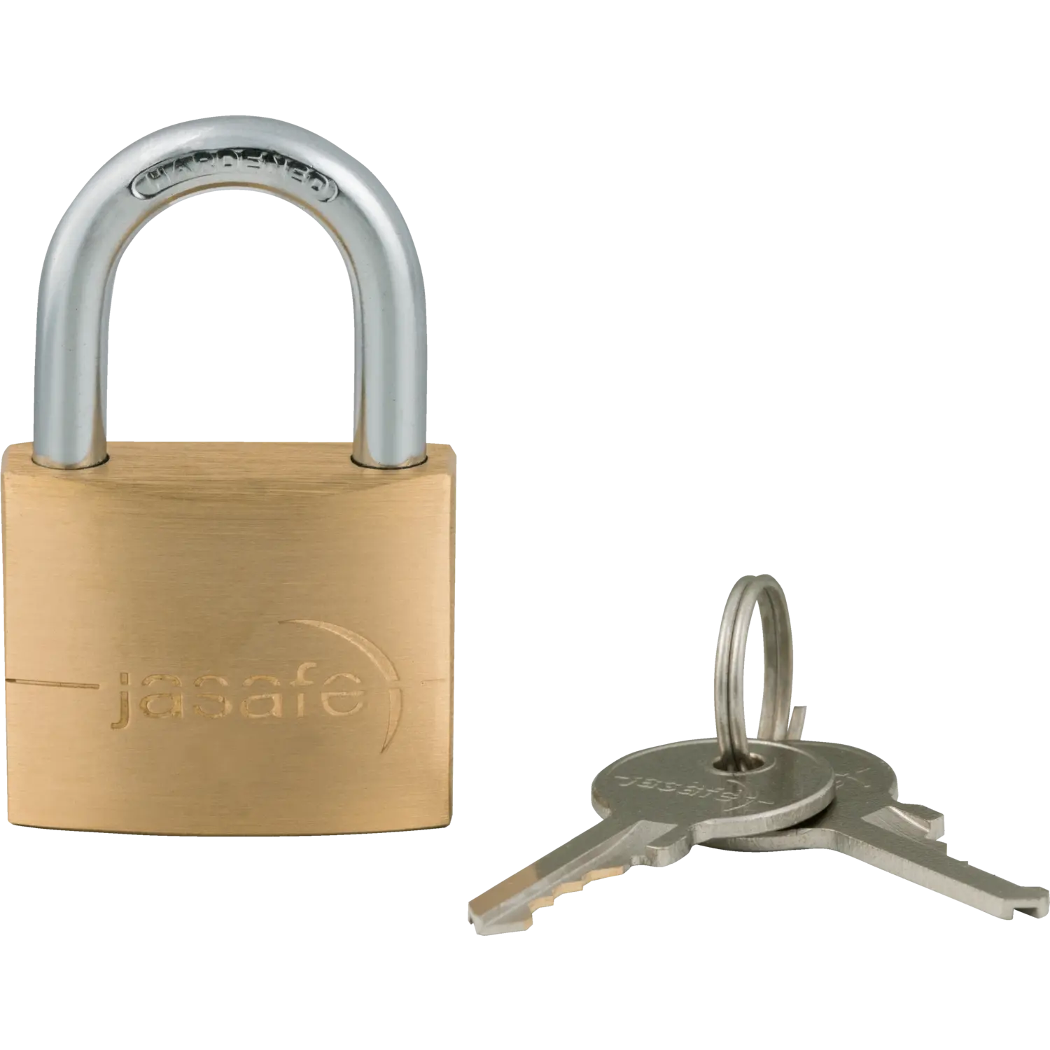 Jasafe hængelås 40 mm m/hærdet bøjle messing