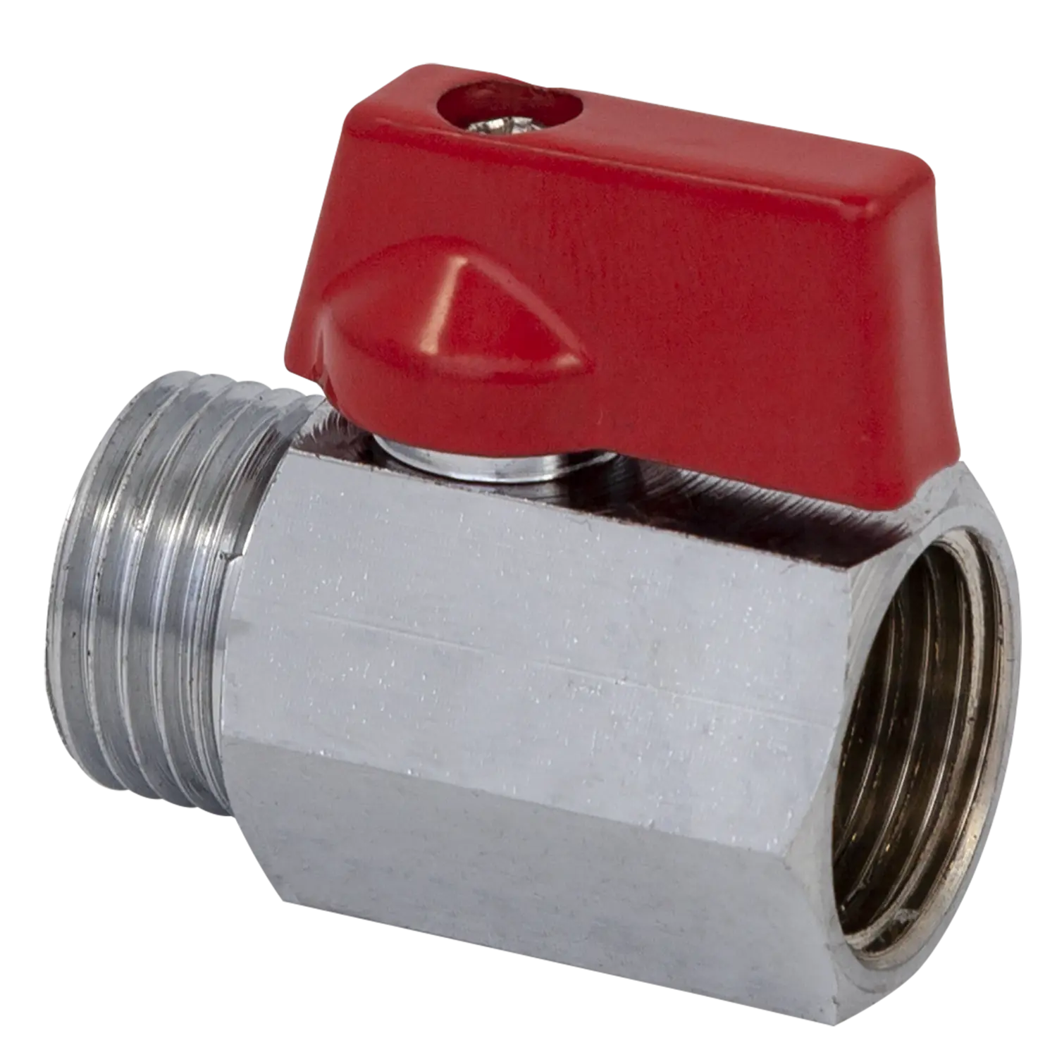 Kuglehane m/greb muffe/nippel 1/2" forkromet