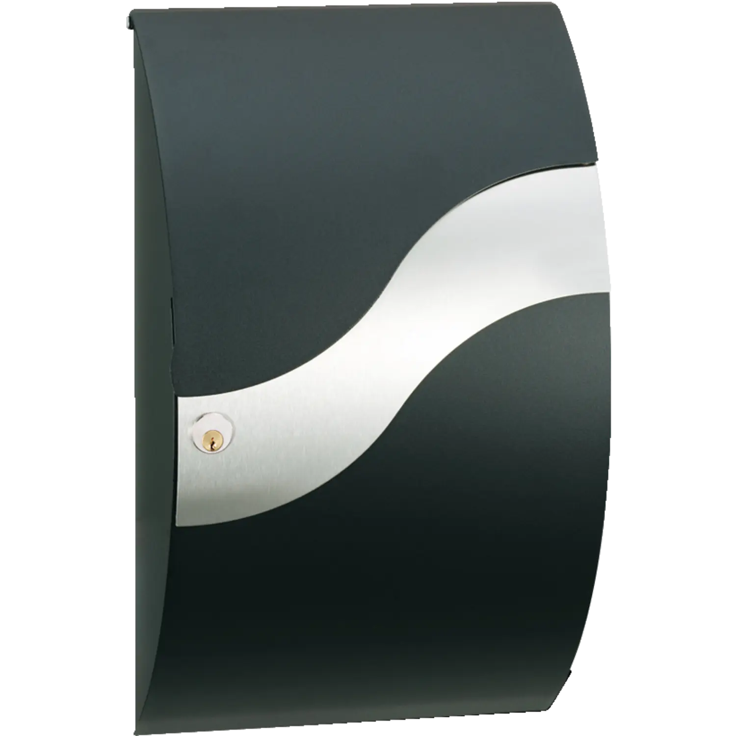 ME-FA postkasse Wave (630) sort/rustfri stål