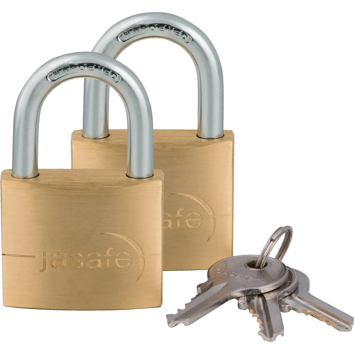 Jasafe hængelås 40 mm m/hærdet bøjle messing 2 stk