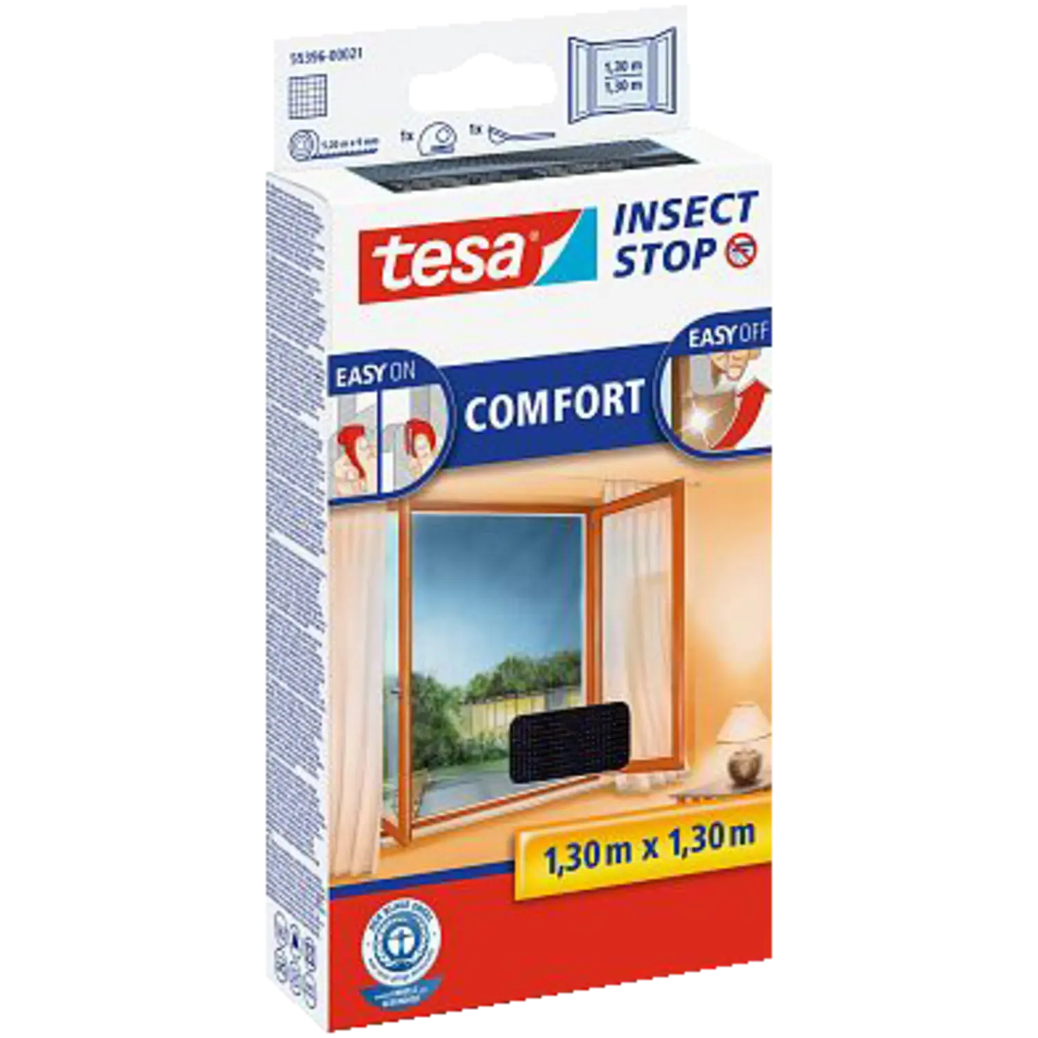 Tesa®Insect Stop Insektnet Comfort t/vinduer 1,3x1,3 m sort